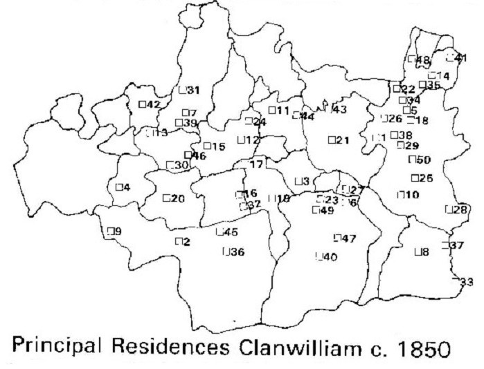 Map of Pricipal residences Clanwilliam 1850, Cropped, scrubbed 2 ...